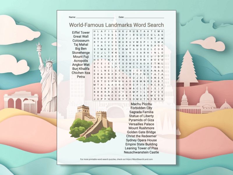 Printable & Online Word Search Puzzles - Word Search Land