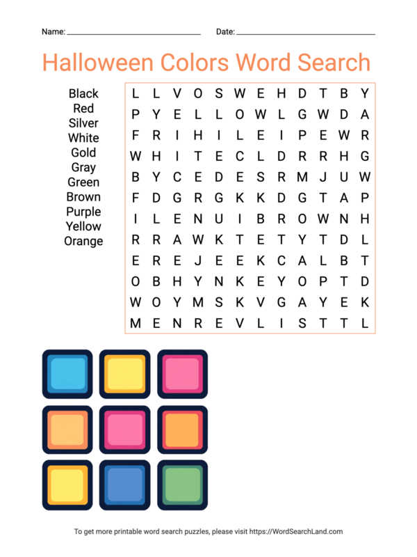 Printable Halloween Word Search Puzzles (PDF & PNG) - Word Search Land