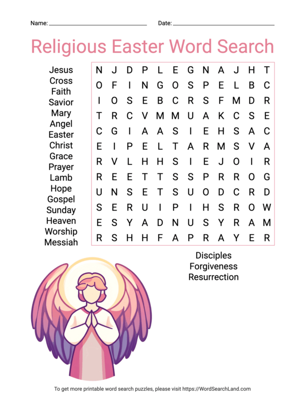 Printable Easter word Search Puzzles (PDF & PNG) - Word Search Land