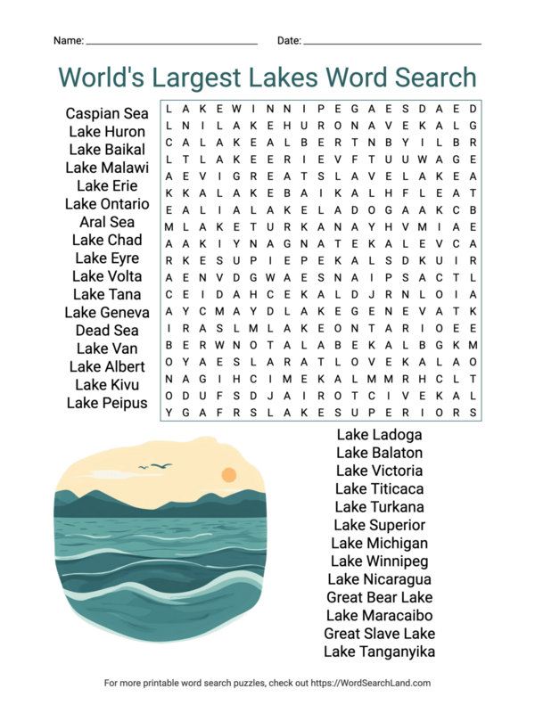 Printable Famous Landmarks Word Search Puzzles (PDF & PNG) - Word ...