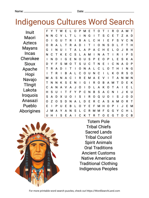 Printable History Word Search Puzzles (PDF & PNG) - Word Search Land