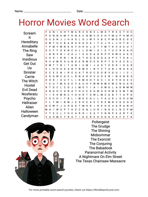Printable Movies and TV Shows Word Search Puzzles (PDF & PNG) - Word ...