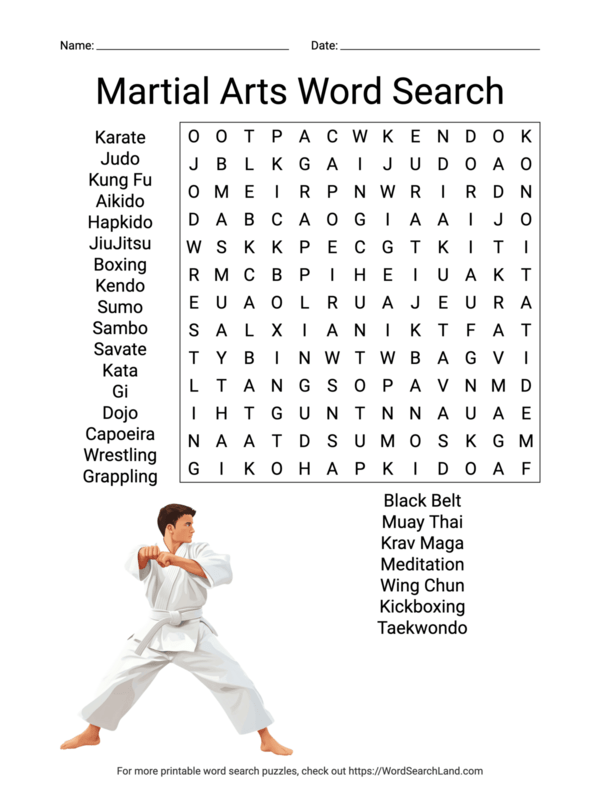 Printable Sports and Games Word Search Puzzles (PDF & PNG) - Word ...