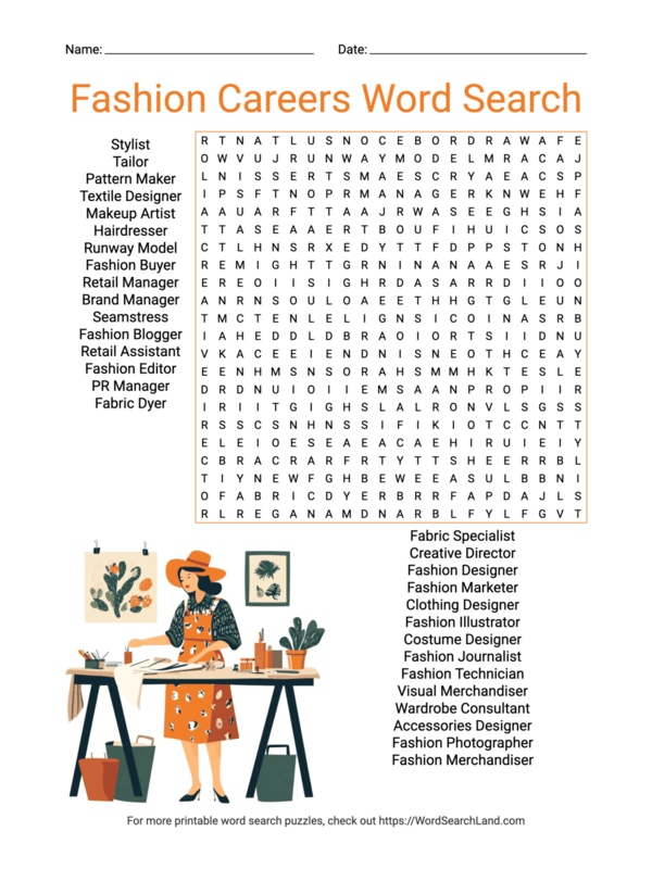 Printable Careers and Professions(Jobs) Word Search Puzzles (PDF & PNG ...