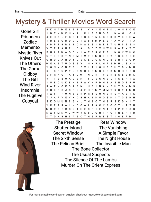 Printable Movies and TV Shows Word Search Puzzles (PDF & PNG) - Word ...