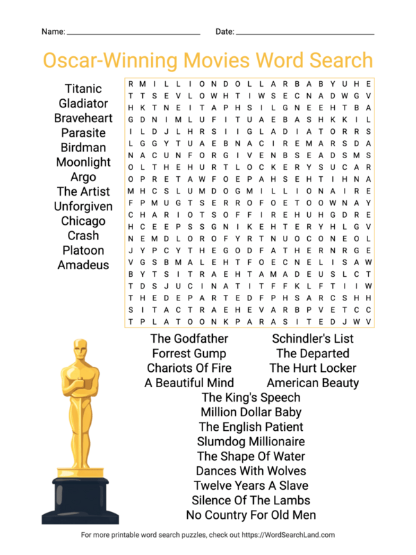 Printable Movies and TV Shows Word Search Puzzles (PDF & PNG) - Word ...
