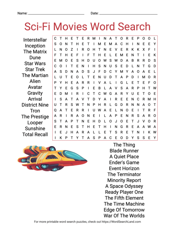 Printable Movies and TV Shows Word Search Puzzles (PDF & PNG) - Word ...