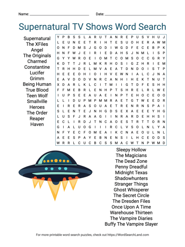 Printable Movies and TV Shows Word Search Puzzles (PDF & PNG) - Word ...